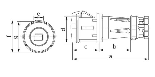 125A Industrial Socket Outlet , Waterproof Plug And Socket With Cover ...