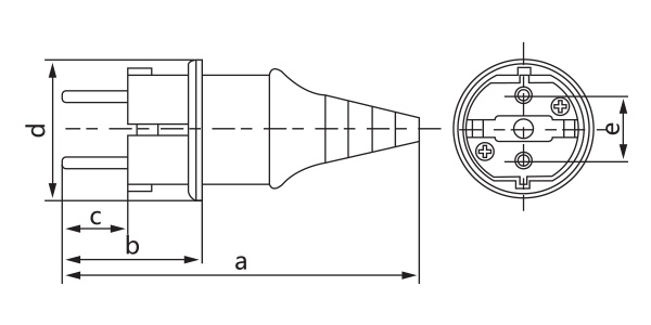 220 - 250 V 2 Pin Waterproof Connector Plug , 16A Waterproof Electrical ...