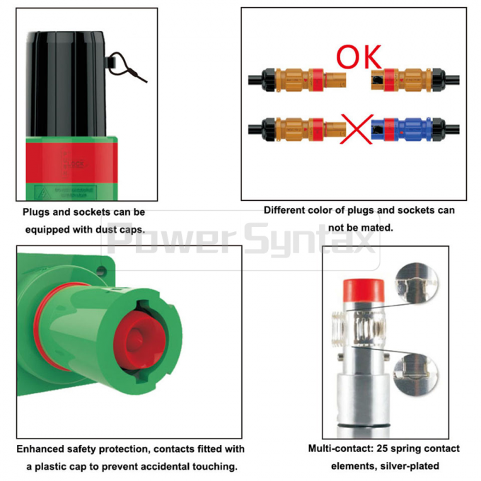 5 X 400A IP67 High Current Power Connectors Female Plugs PowerSyntax ...