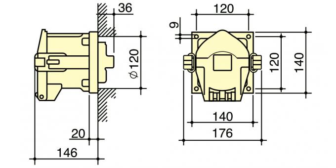 4P 160A IP67 380V High Current Industrial Sockets Part Heavy Duty No ...